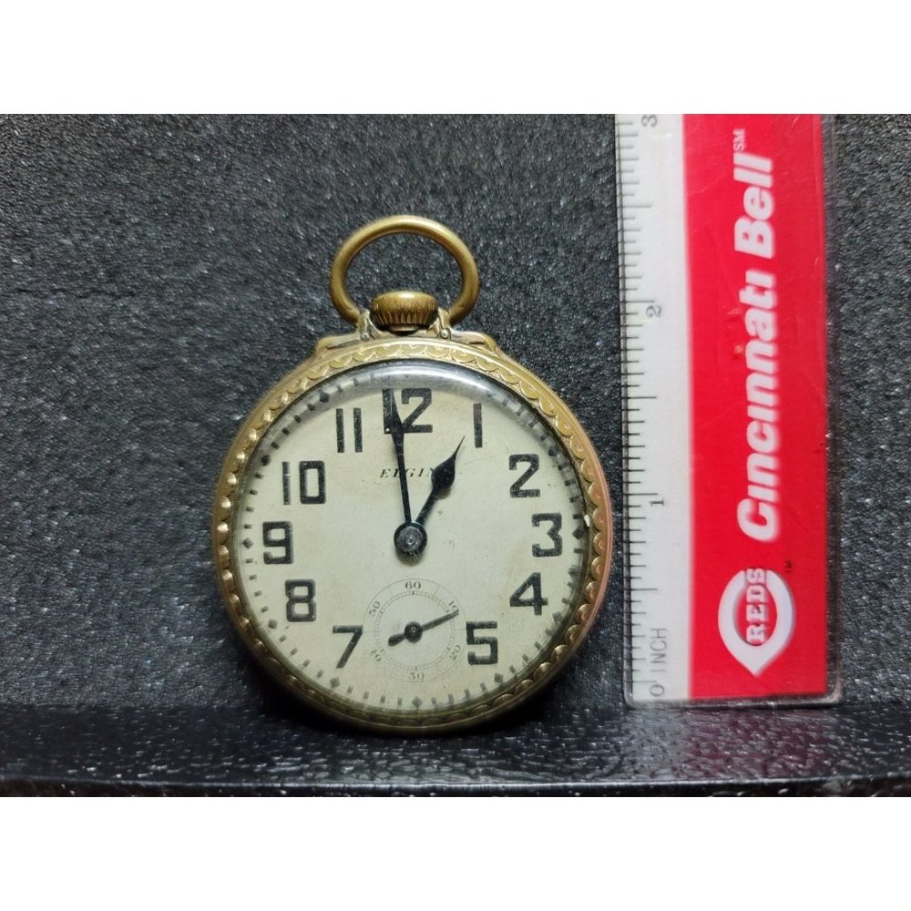 Elgin Pocket Watch 10k Rolled Gold Case - Gem